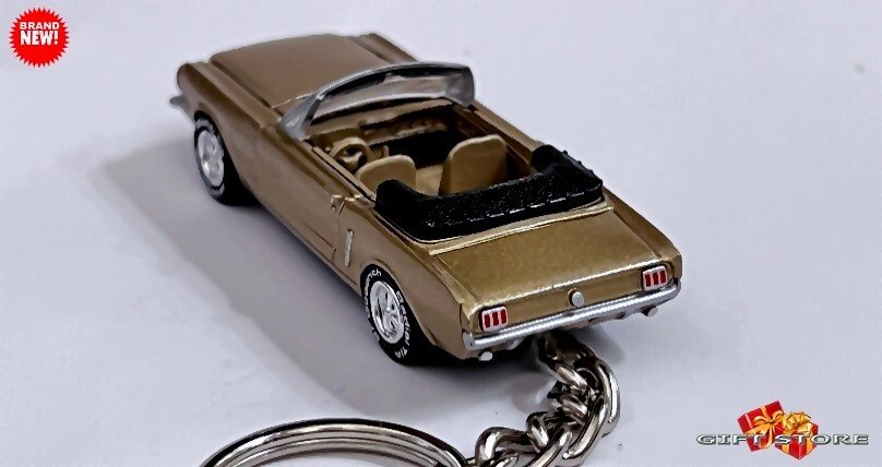 RARE CUSTOM KEYCHAIN GOLD 64½/65/66 FORD MUSTANG™ CONVERTIBLE GREAT GIFT
