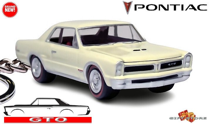 RARE KEYCHAIN 65~66~67 WHITE PONTIAC GTO CUSTOM Ltd Ed.GREAT GIFT
