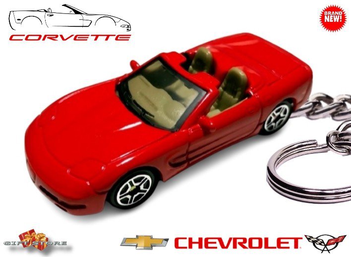 RARE KEYCHAIN 98~05 RED CHEVY CORVETTE C5 CONVERTIBLE GREAT GIFT