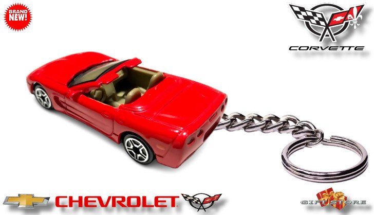 RARE KEYCHAIN 98~05 RED CHEVY CORVETTE C5 CONVERTIBLE GREAT GIFT