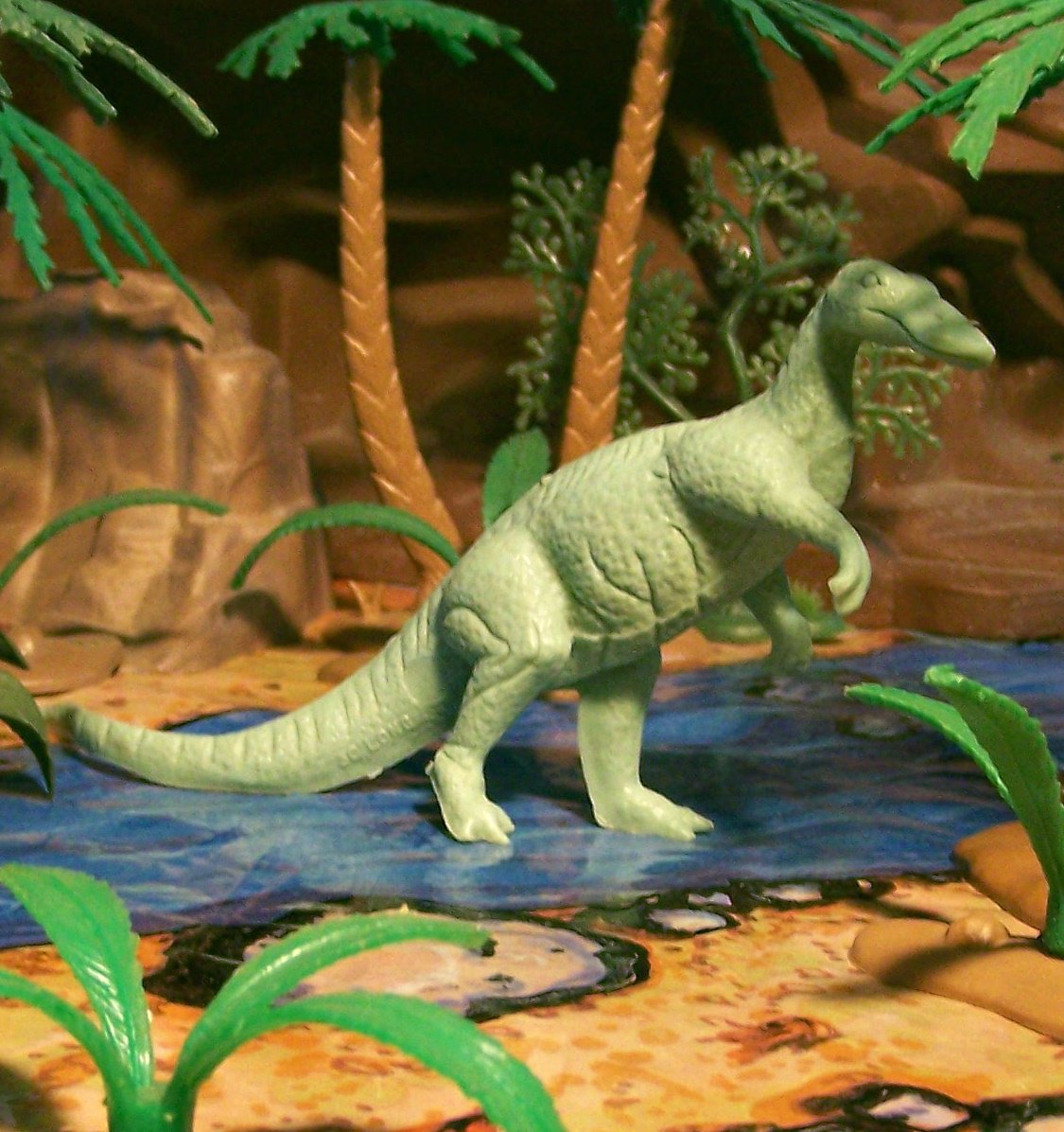 Marx Type I (1955/1971*) Trachodon Dinosaur, Waxy Light Green