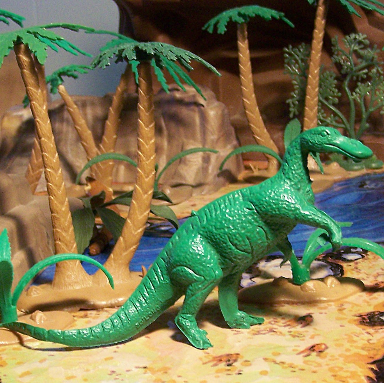 Marx (1955/Post-1970s*) Trachodon Dinosaur, "Sinclair" Green (5-18-21)