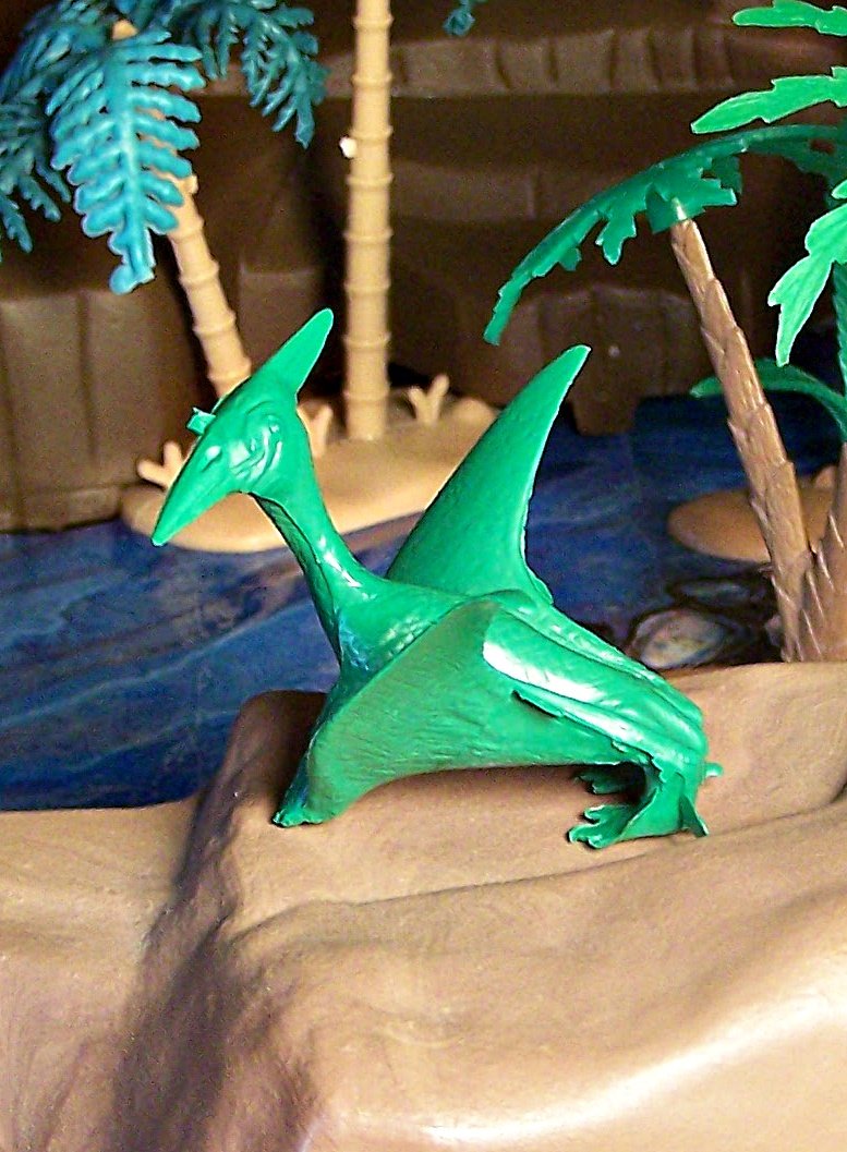 Marx (1955/1991*) Pteranodon Reptile Dinosaur, Green, Flintstones Reissue