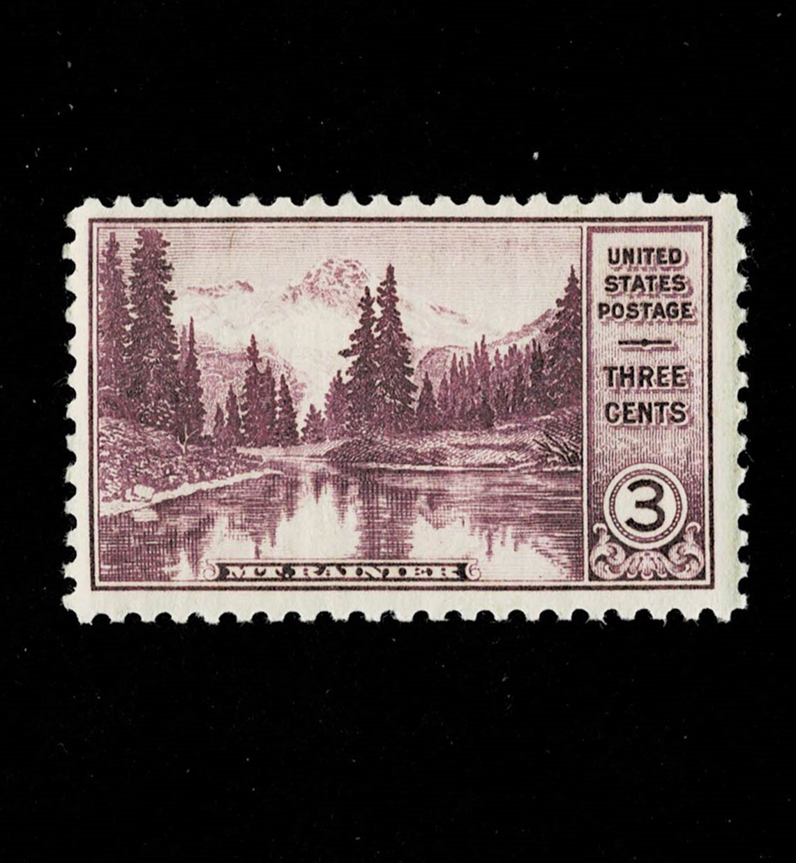 #742 1934 3c Mt. Rainier/Mirror Lake, National Park, Mint MNH (3/12/22)
