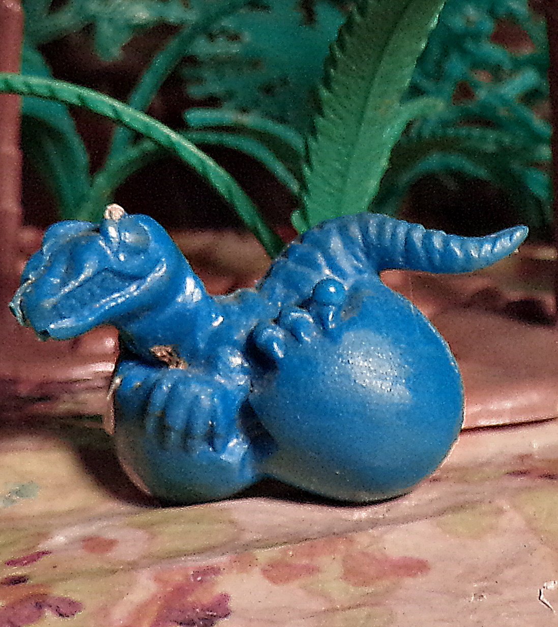 1987 Panosh (aka Dino Mites) Caricature #46 Blue Hatchling Dino w/Egg ...