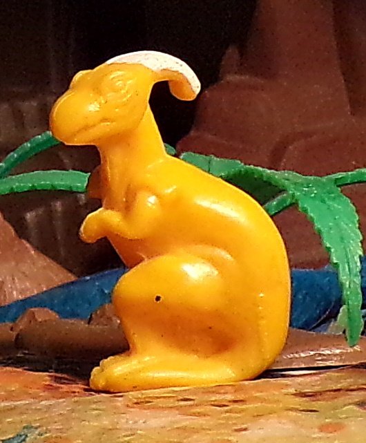 1987 Panosh (aka Dino Mites) Caricature #28 Yellow Parasaurolophus (5-5-22)