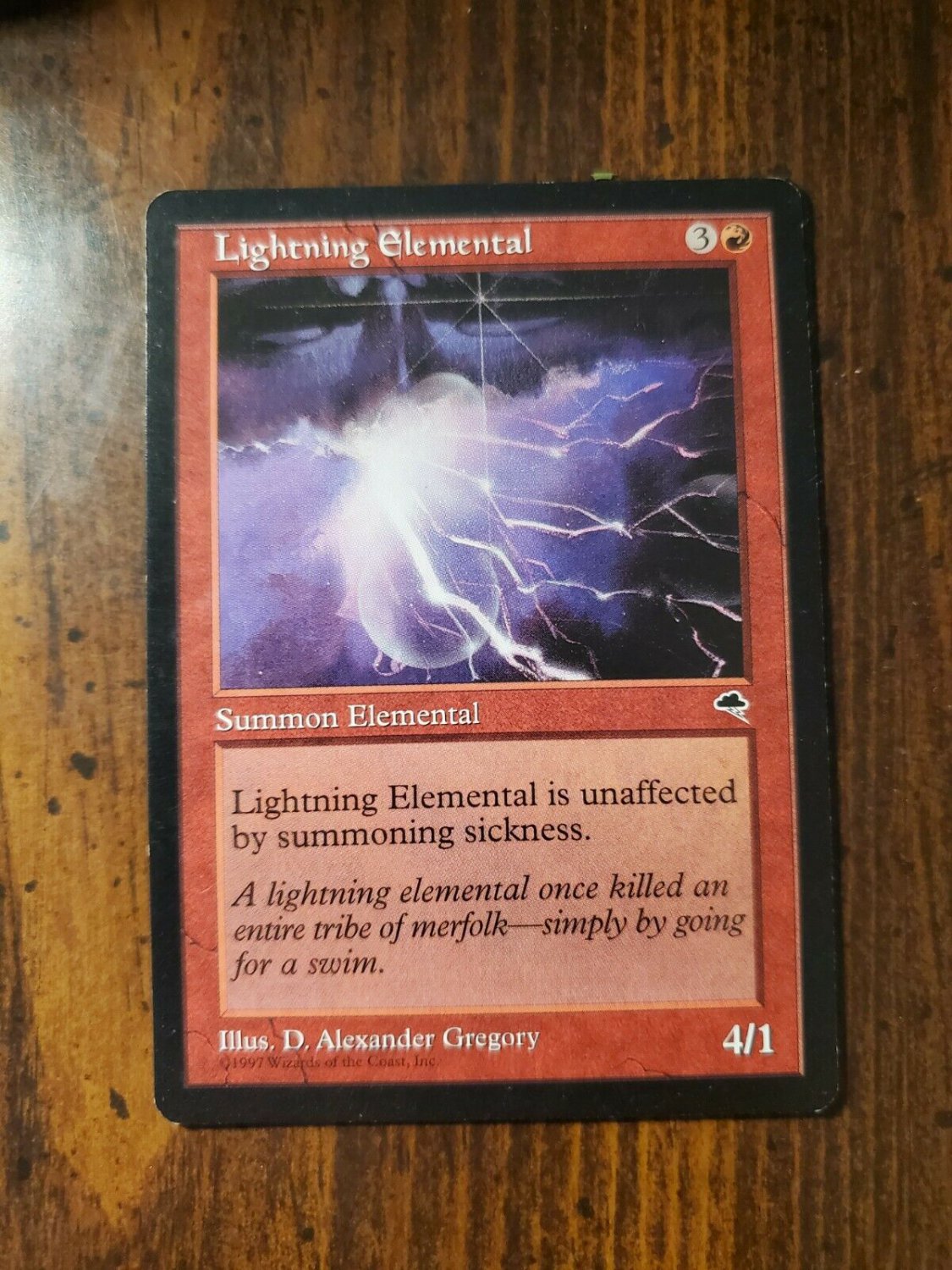 1997 Magic: The Gathering - Tempest Lightning Elemental Obvious signs ...