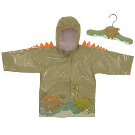New Kidorable Dinosaur hooded raincoat with hanger set boys size 5 6