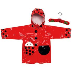 New Kidorable Ladybug Raincoat with Matching Hanger set 4T