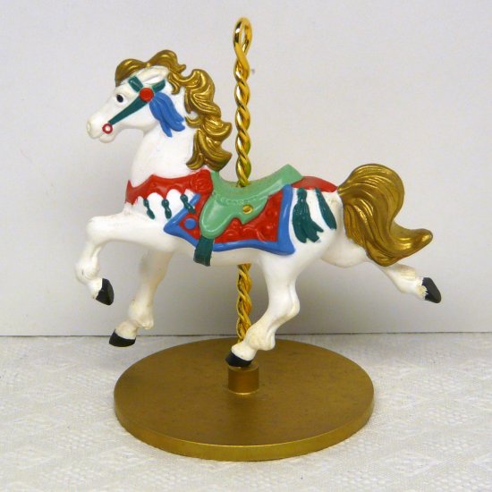 Hallmark Christmas Carousel Stand and Four Horses 1989