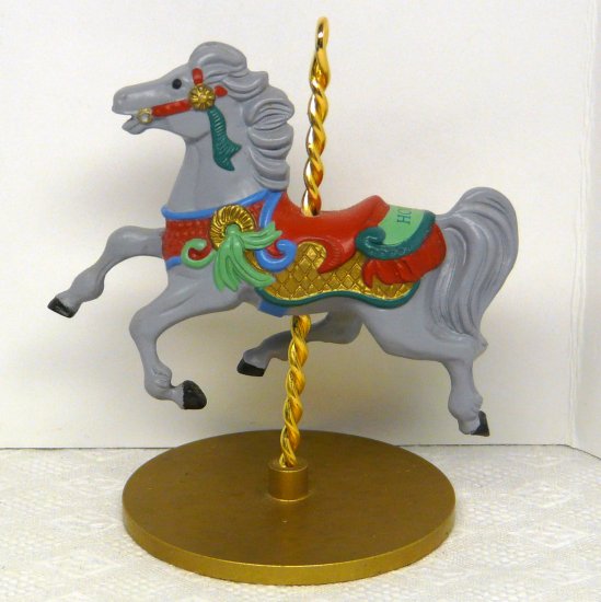 Hallmark Christmas Carousel Stand and Four Horses 1989