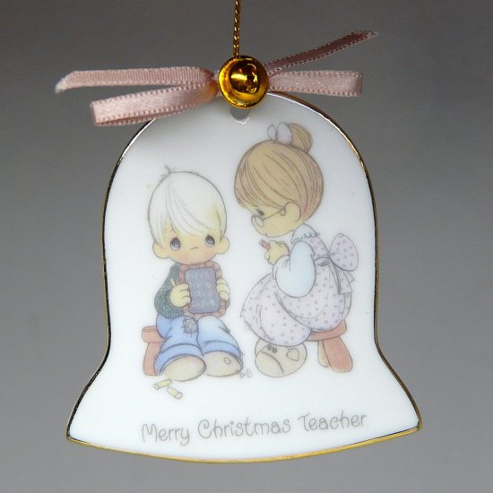 Vintage Precious Moments Christmas Ornament Merry Christmas Teacher ...