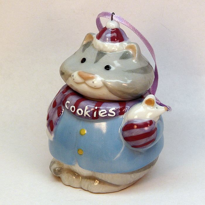 Hallmark Christmas Ornament Cookie Jar Carmen Cat 1996 QK1164 hallmark-christmas-ornament-cookie-jar-carmen-cat-1996-qk1164