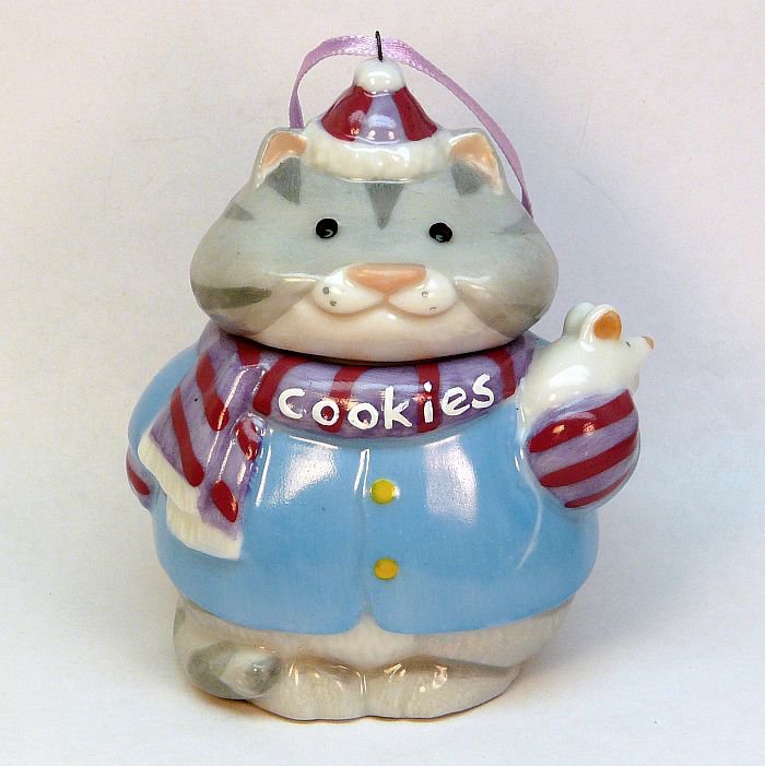Hallmark Christmas Ornament Cookie Jar Carmen Cat 1996 QK1164 hallmark-christmas-ornament-cookie-jar-carmen-cat-1996-qk1164