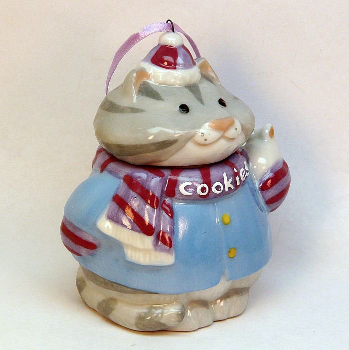 Hallmark Christmas Ornament Cookie Jar Carmen Cat 1996 QK1164 hallmark-christmas-ornament-cookie-jar-carmen-cat-1996-qk1164