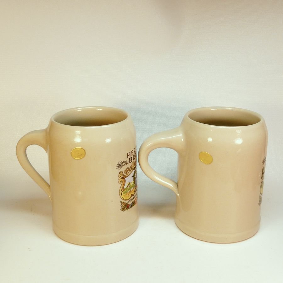 2 Herrnbrau Beer Steins Made in Germany