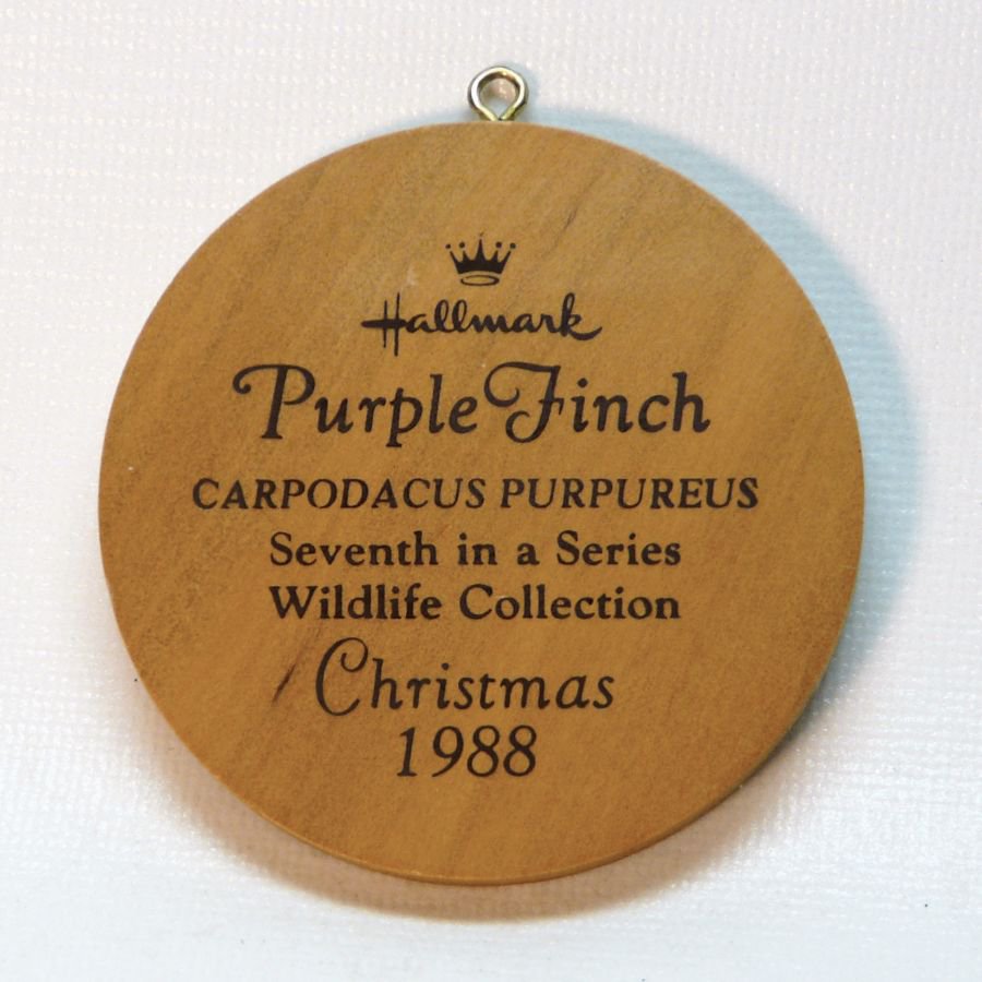 Hallmark Purple Finch Wildlife Collection 7th in series 1988 QX3711 ...