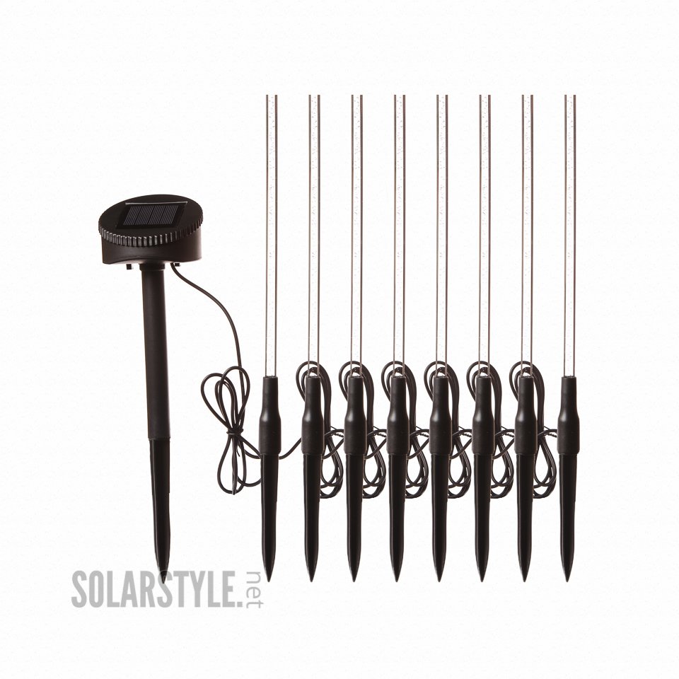 8 Bubble White LED Light Outdoor Lawn Garden Solar Powered Sticks