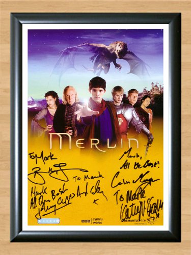 Merlin Cast Signed Autographed Photo Poster tv866 A4 8.3x11.7""