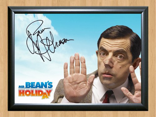 Rowan Atkinson Mr Bean Holiday Johnny English Signed Autographed Print ...