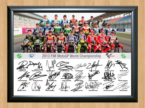 Moto GP Signed 2013 All Riders Jorge Lorenzo Signed Autographed Print ...