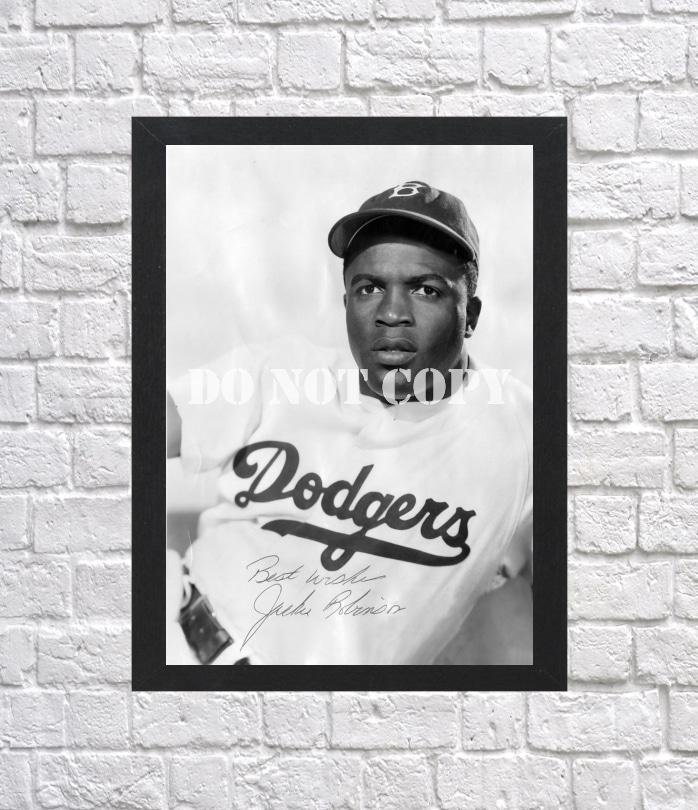Jackie Robinson Signed Autographed Photo Poster 1 bas45 A4 8.3x11.7""
