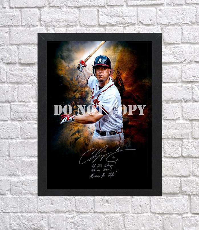 Chipper Jones Signed Autographed Photo Poster bas33 A2 16.5x23.4"