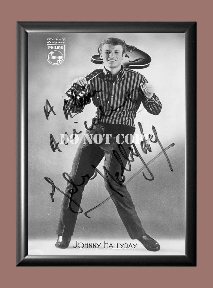Johnny Hallyday Signed Autographed Poster Photo A3 11.7x16.5""