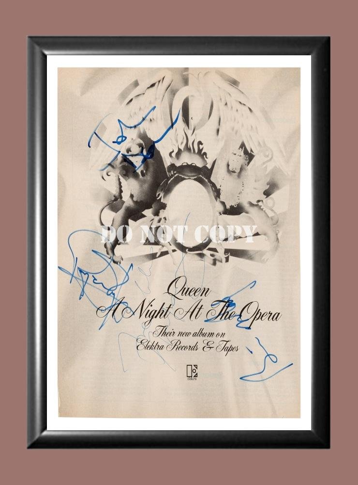 Freddie Mercury Queen Band 5 Signed Autographed Poster Photo A2 16.5x23.4""