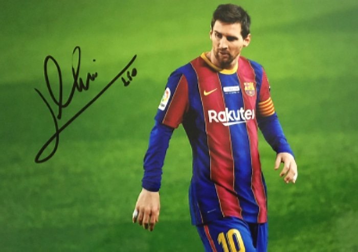 Lionel Messi Barcelona Signed Autographed Poster Photo A3 11.7x16.5""