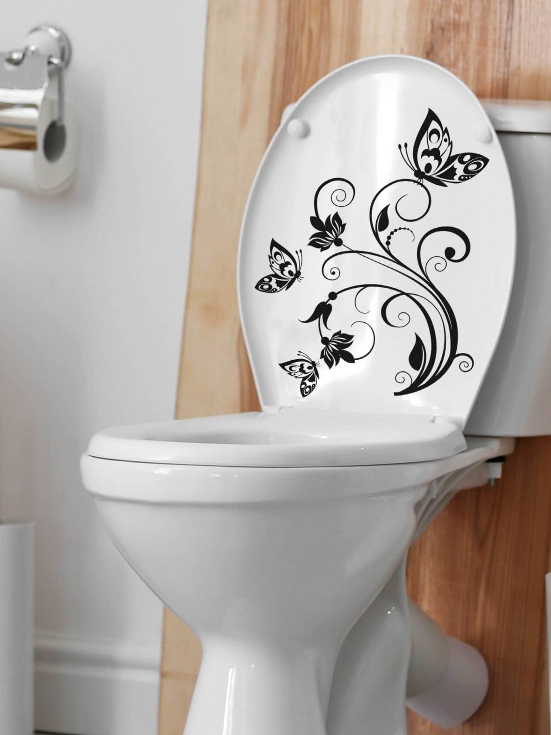 New Butterfly Print Toilet Lid Decal Bathroom Decor Toilet Seat Decal Vinyl