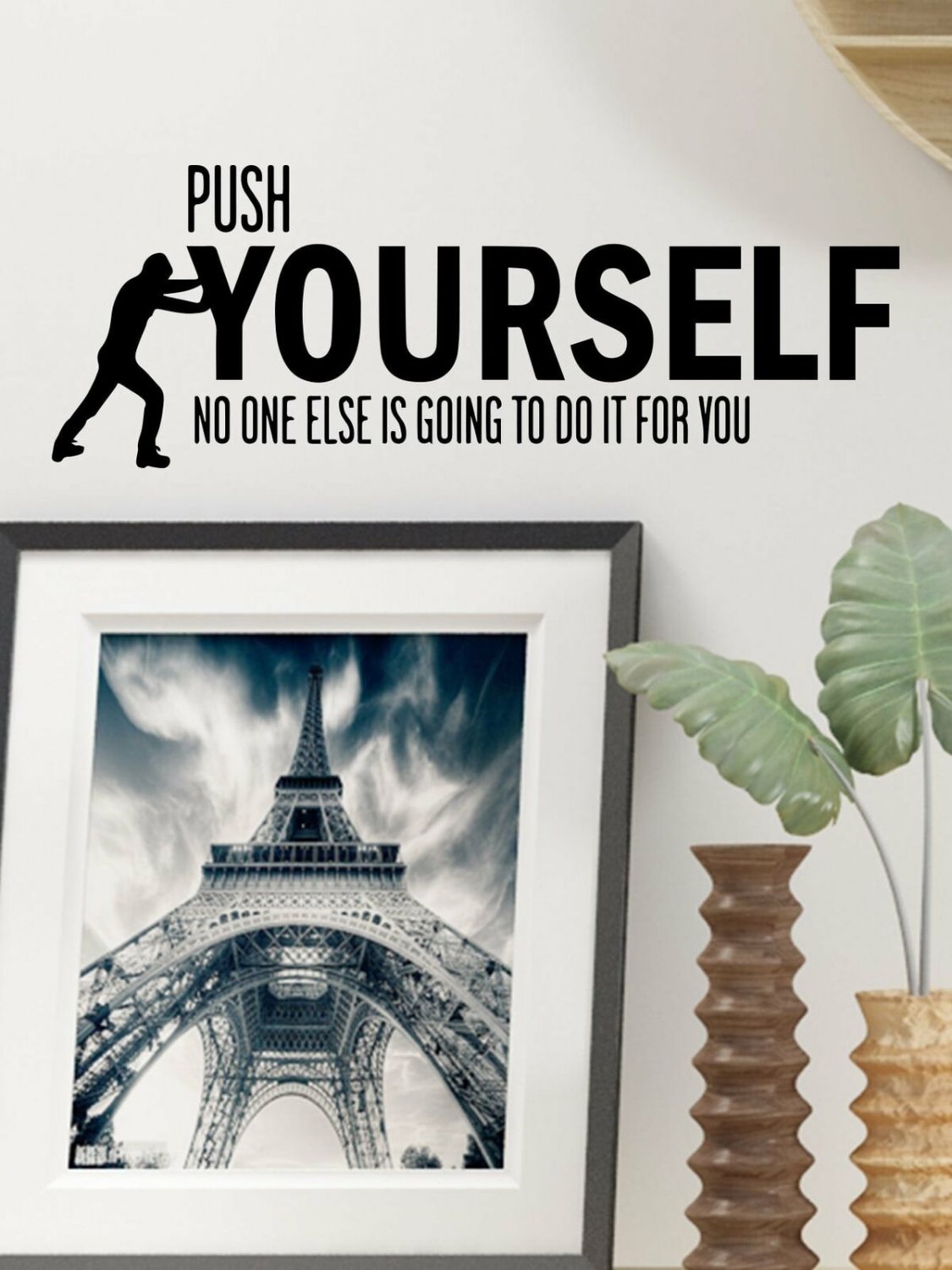 Motivational Quotes Push Yourself Vinyl Wall Sticker Home Decoration ...