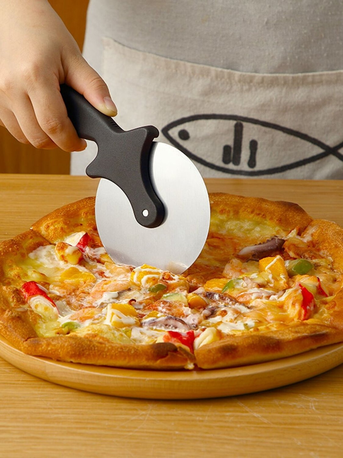 New Stainless Steel Pizza Roller Cutter Round Cake Pie Pizza Cutter ...