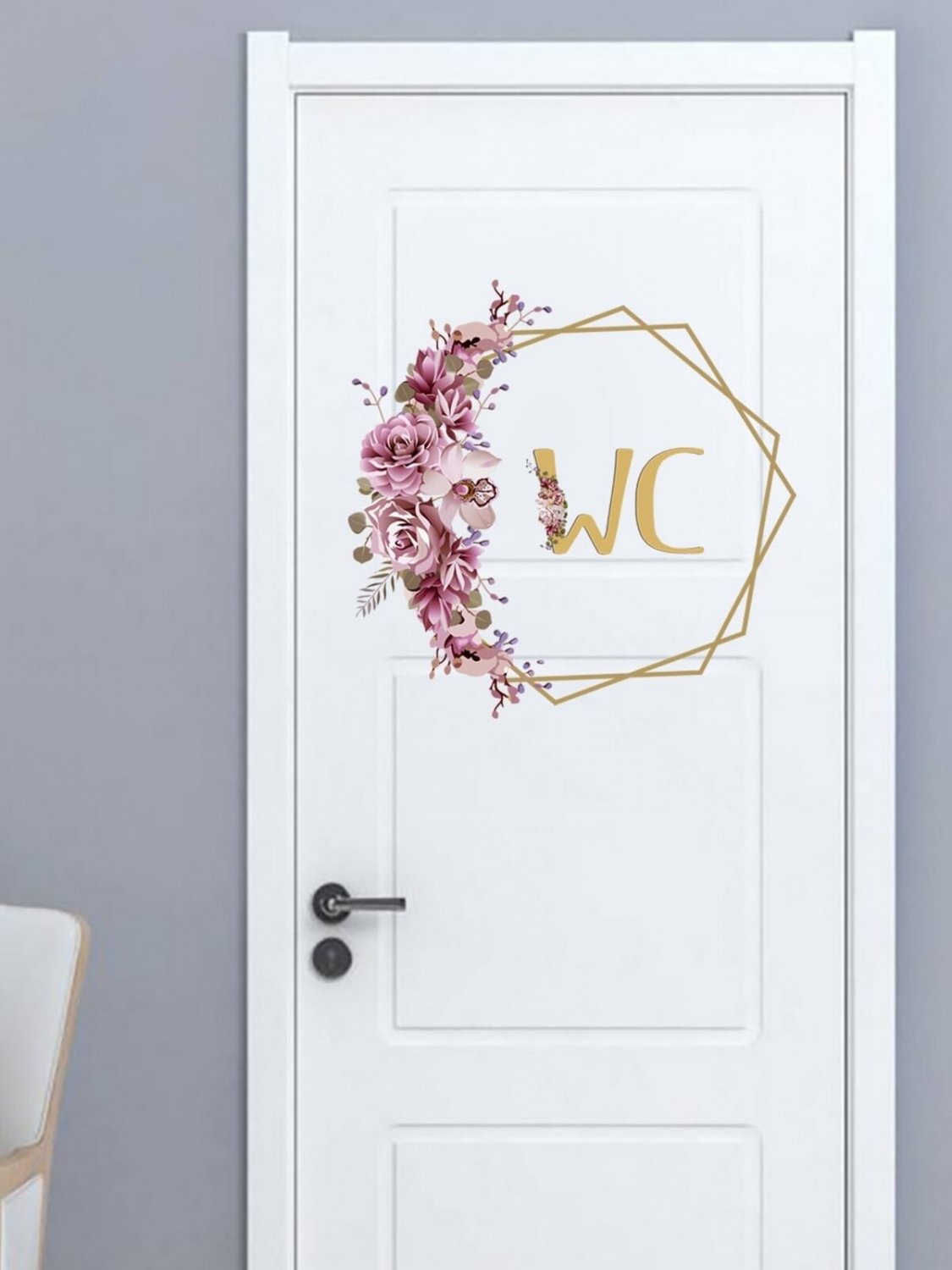 New WC Sign Print Wall Sticker Removable Peel and Stick Decal Vinyl Decor