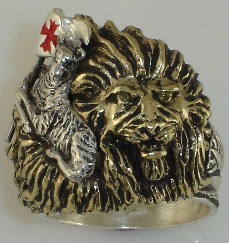 Christian LION Lamb Mens ring Sterling Silver