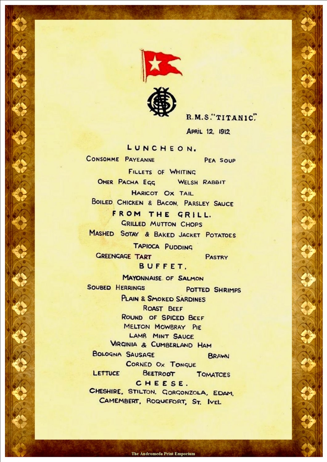 Titanic Menus : r/titanic