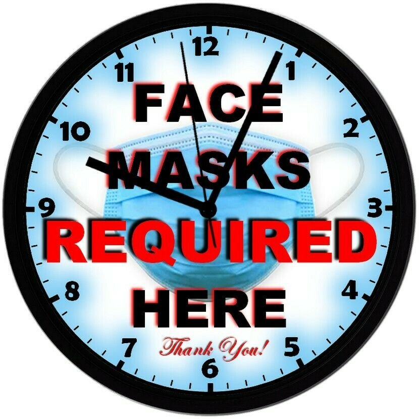FACE MASKS REQUIRED, 8 in. Homemade Wall Clock w/ Battery, FREE SHIPPING!