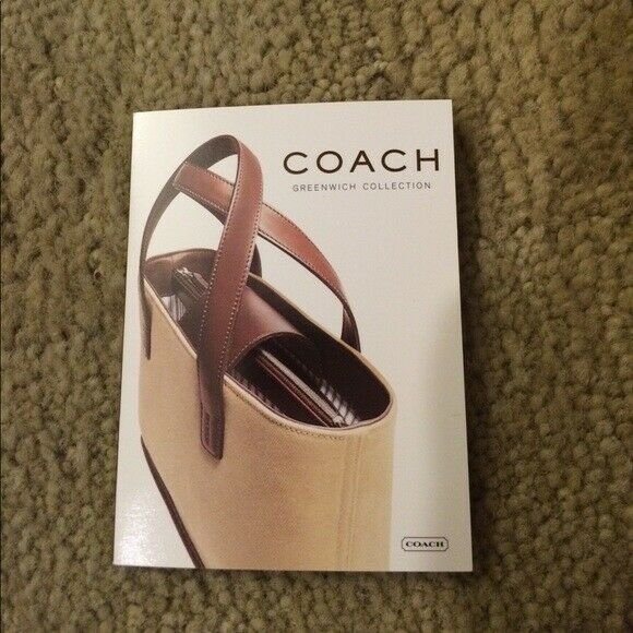 Vintage Coach Greenwich Tote 6134 Khaki Twill and Mahogany Leather USA ...