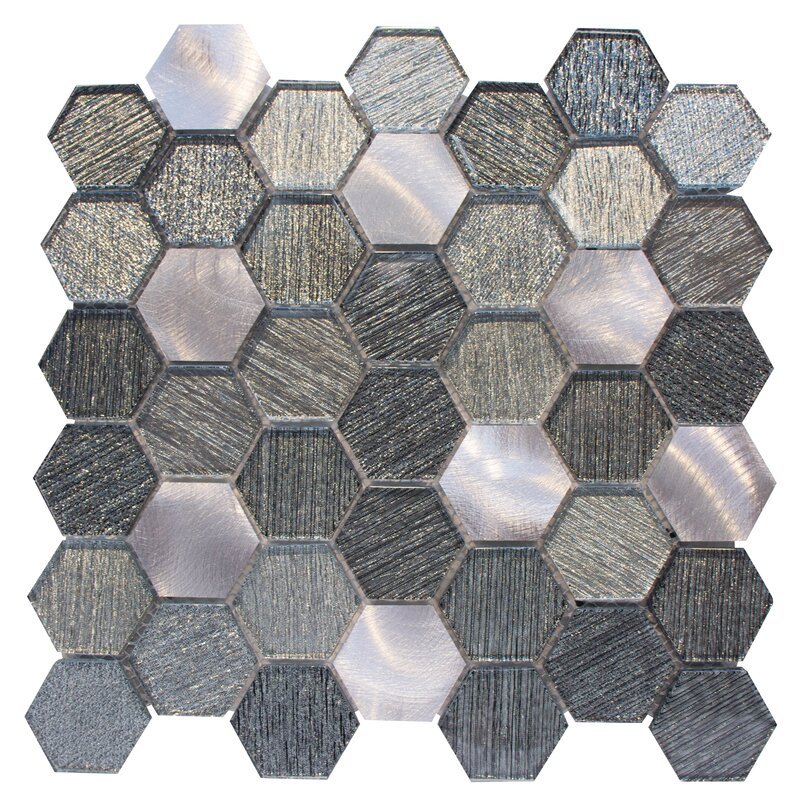 The Tile Life Cosmos 1" x 1" Metal and Glass Mosaic Tile