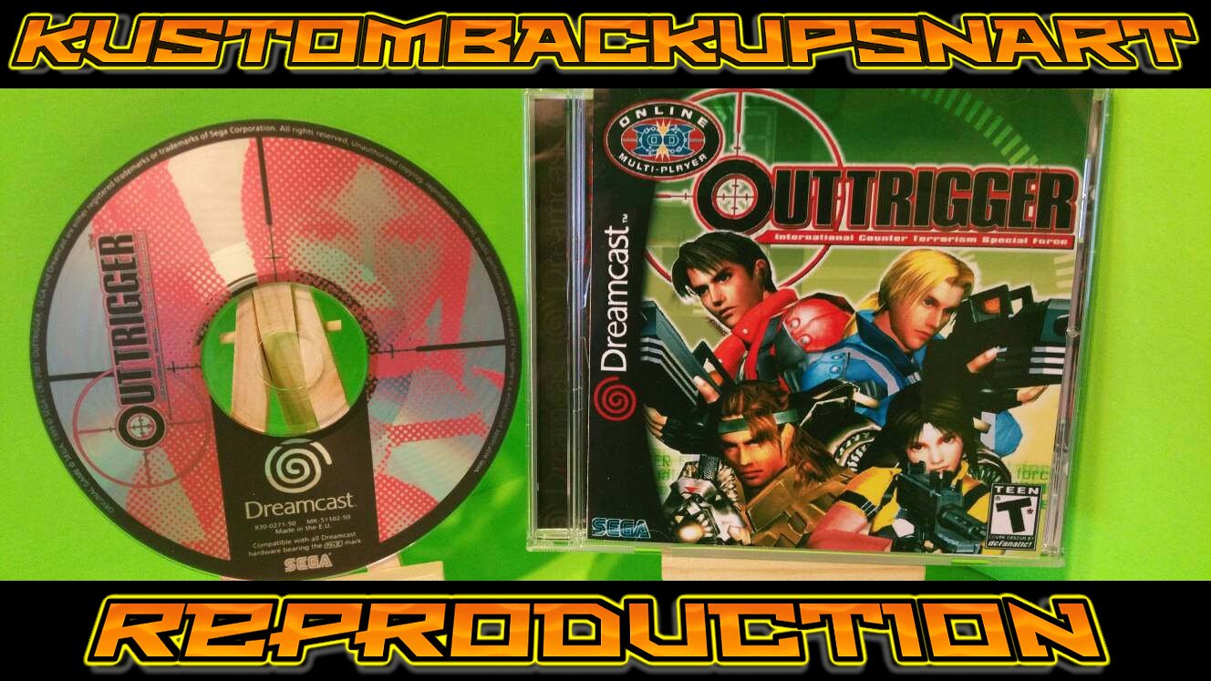 Outtrigger Custom Reproduction Case and Art Disc for Sega Dreamcast