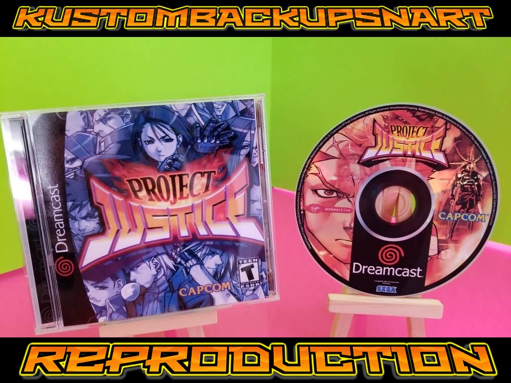 Project Justice Custom Reproduction Case and Art Disc for Sega Dreamcast