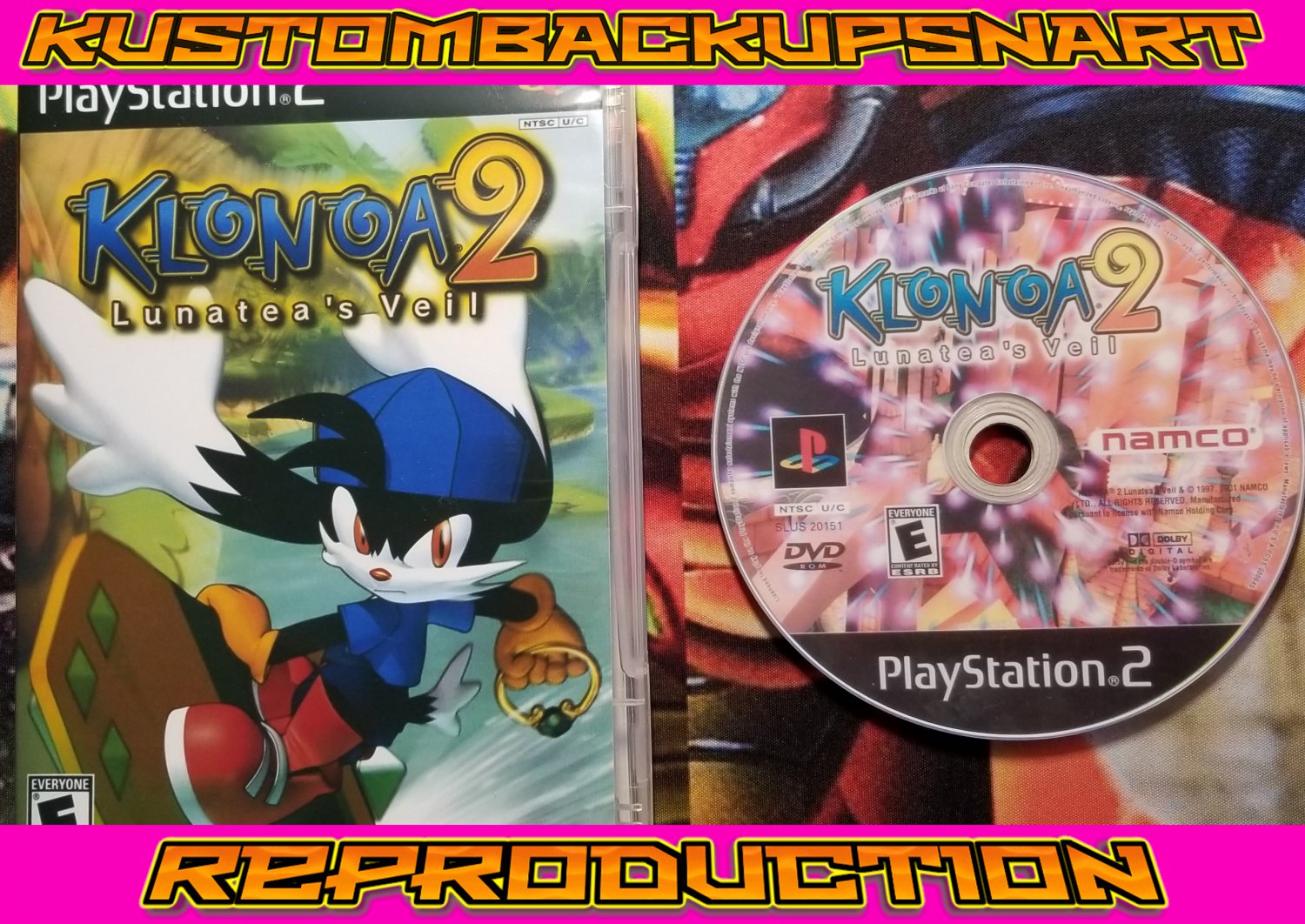 Klonoa 2 - Lunatea's Veil Custom Reproduction Case and Art Disc for ...