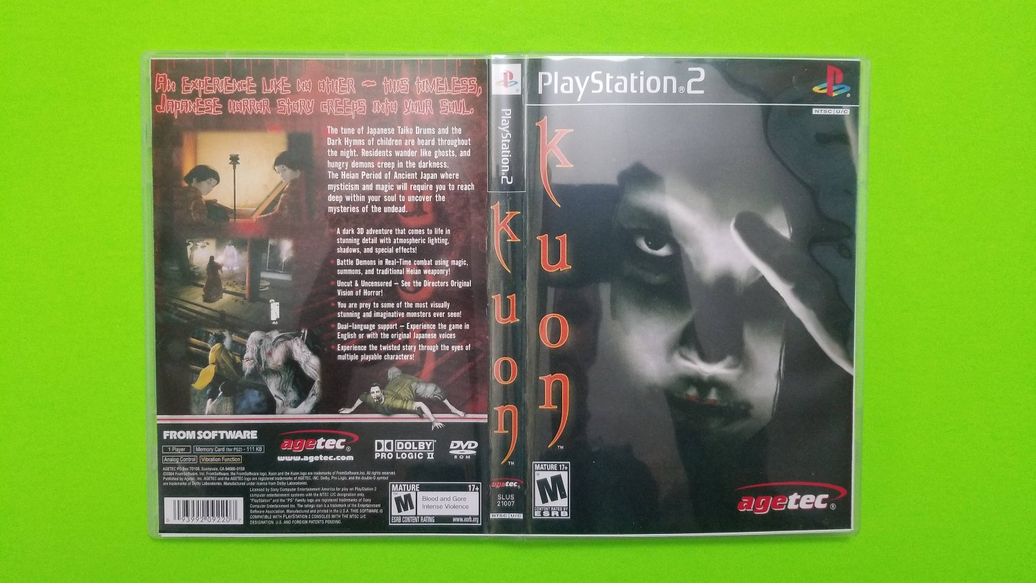 Kuon Custom Reproduction Case and Art Disc for Playstation 2