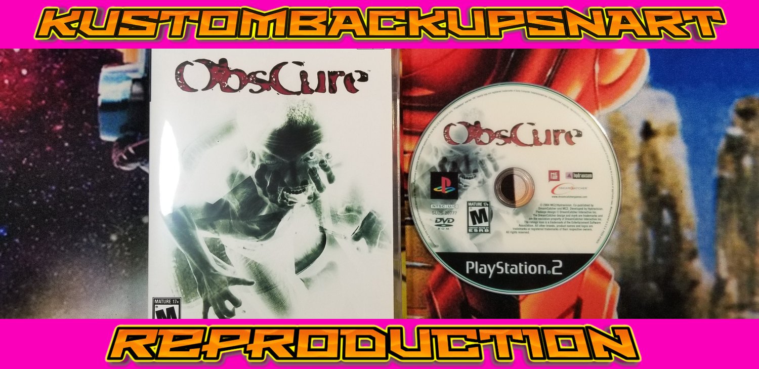 Obscure Custom Reproduction Case and Art Disc for Playstation 2