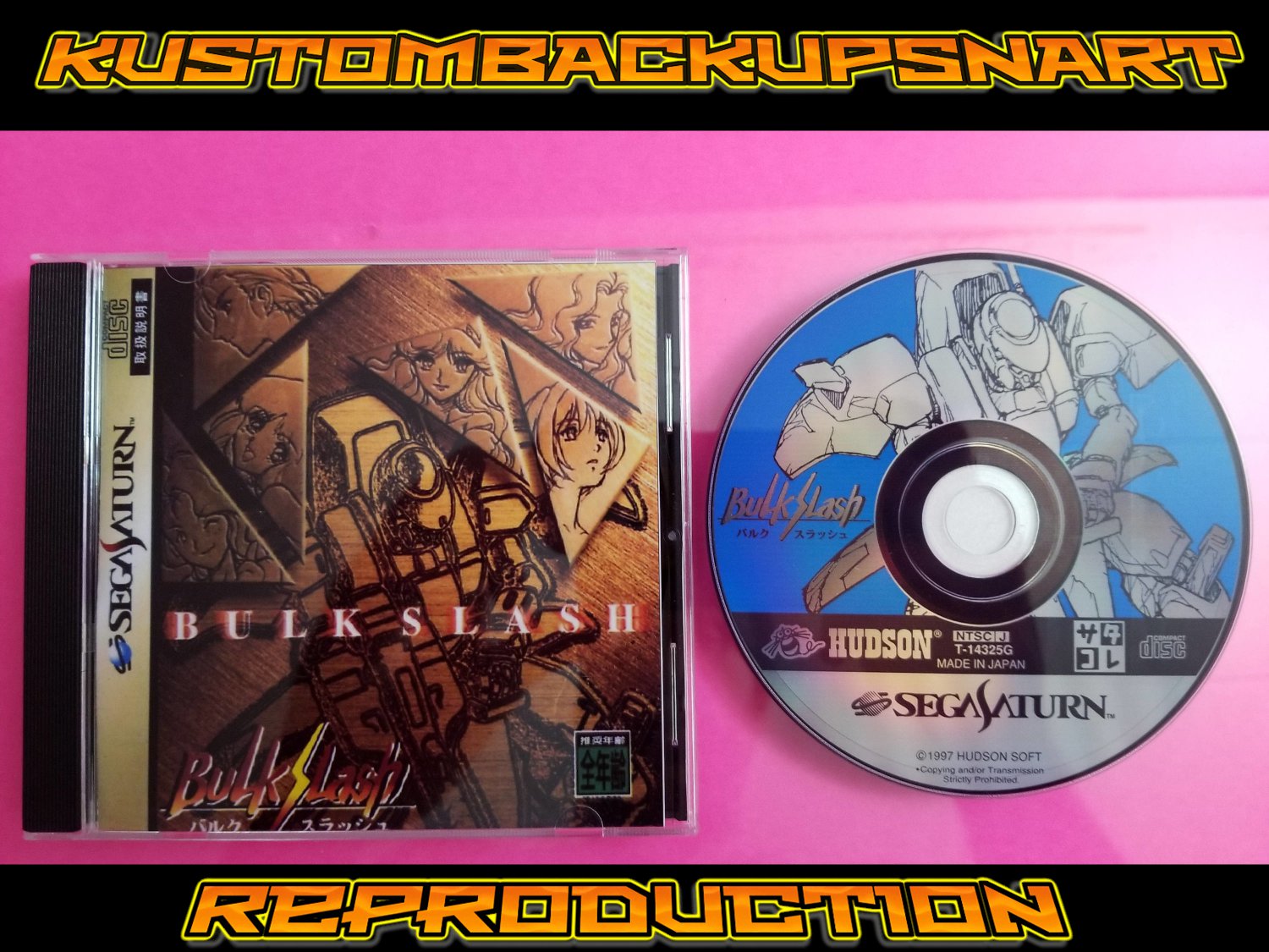 Bulk Slash Custom Reproduction Case and Art Disc for Sega Saturn