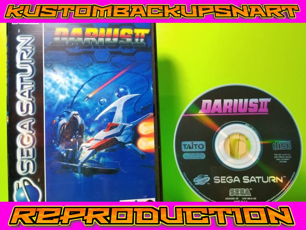 Darius II Custom Reproduction Case and Art Disc for Sega Saturn