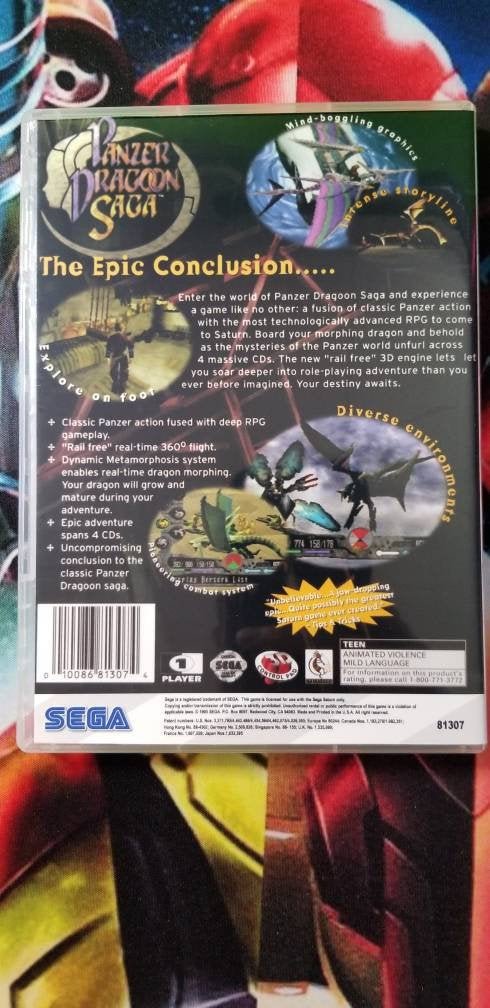 Panzer Dragoon Saga NTSC discs Custom Reproduction Case and Art Disc ...