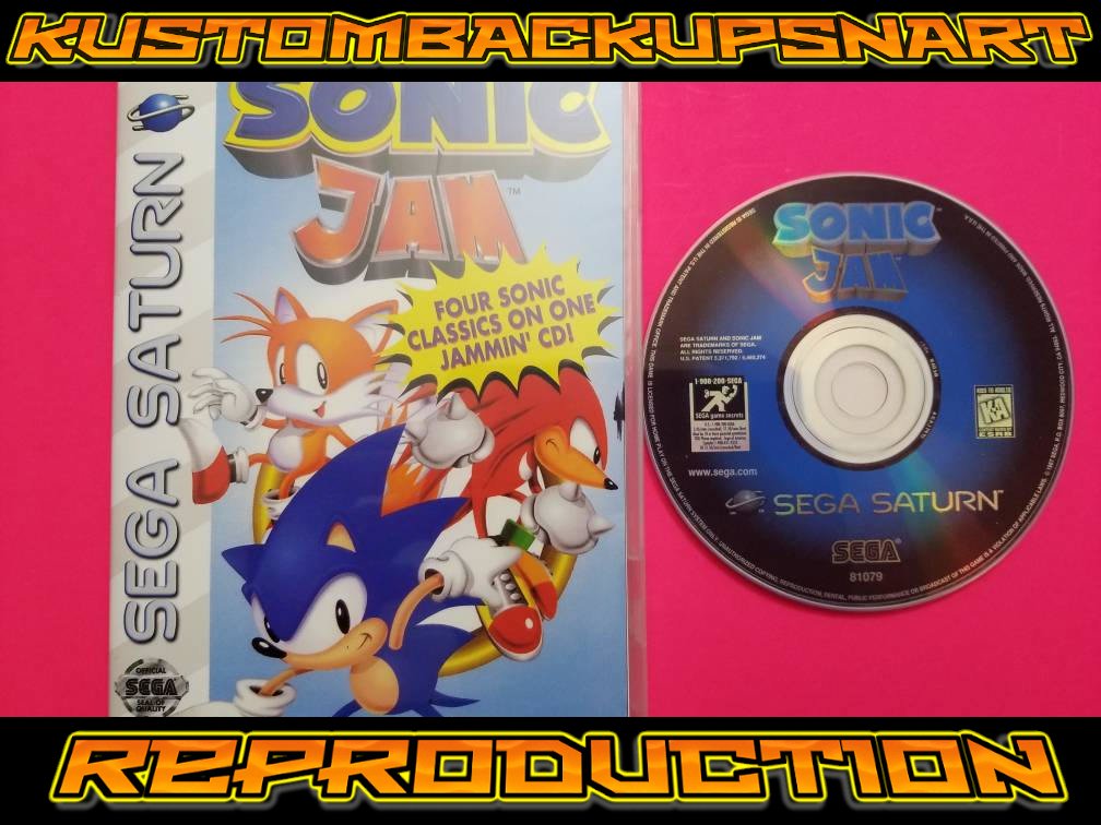 Sonic Jam Custom Reproduction Case and Art Disc for Sega Saturn