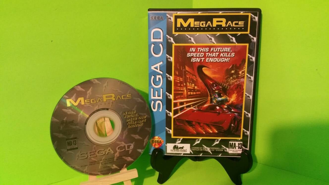 Mega Race Custom Reproduction Case and Art Disc for Sega CD