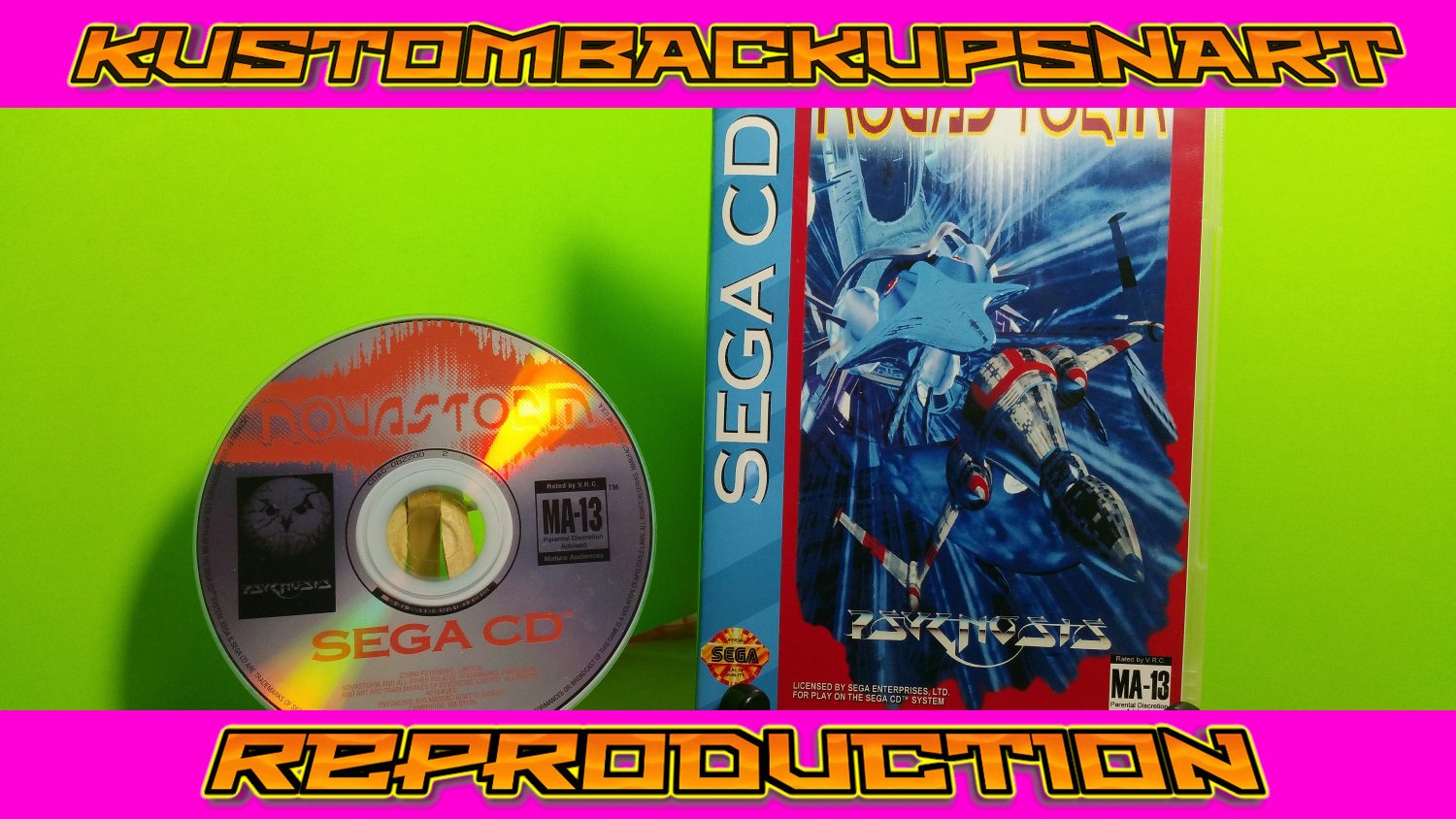 Novastorm Custom Reproduction Case and Art Disc for Sega CD